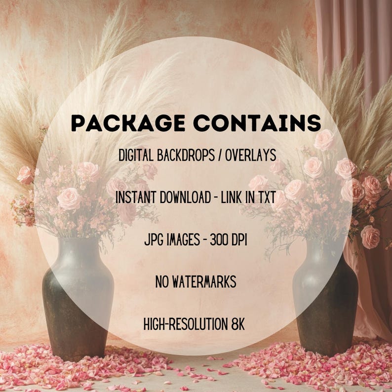 50+ Maternity Overlay Backdrops – Pink Boho Pampas Fine Art Studio ...
