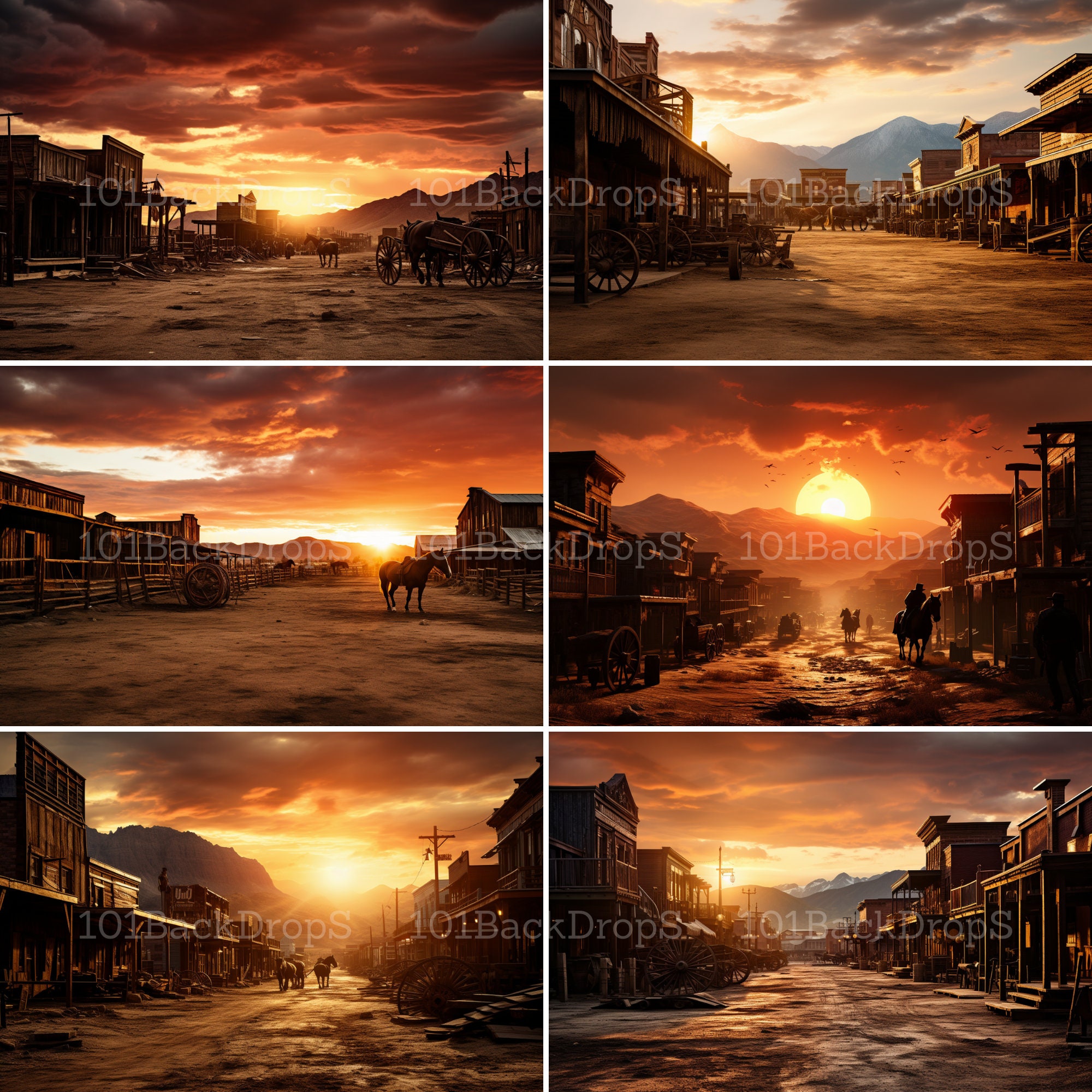 Wild West Digital Backdrop Collection - 28 Studio Files for Download ...