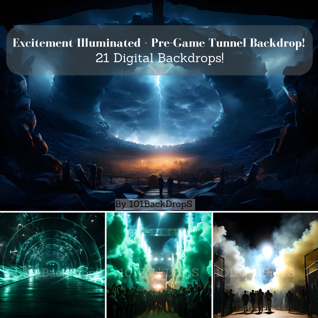 Bundle of 21 Pre-game Tunnel Digital Art Print Backdrops - Anticipation ...
