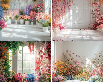 Bundle of 22 Springtime Whimsy Digital Backdrops, Easter Photo Props ...