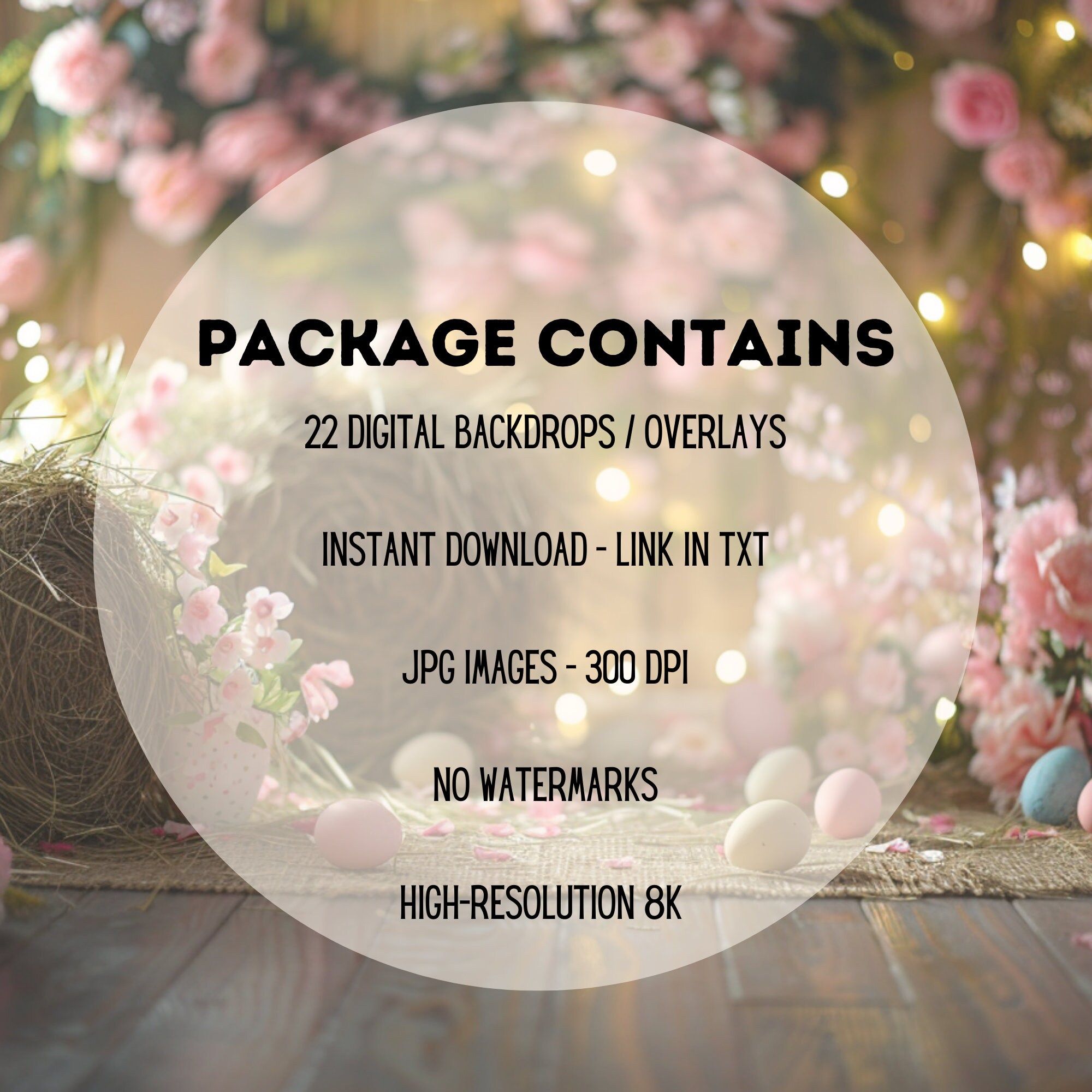 22 Easter Hay Stack Digital Backdrops, Easter Photo Props, Spring ...