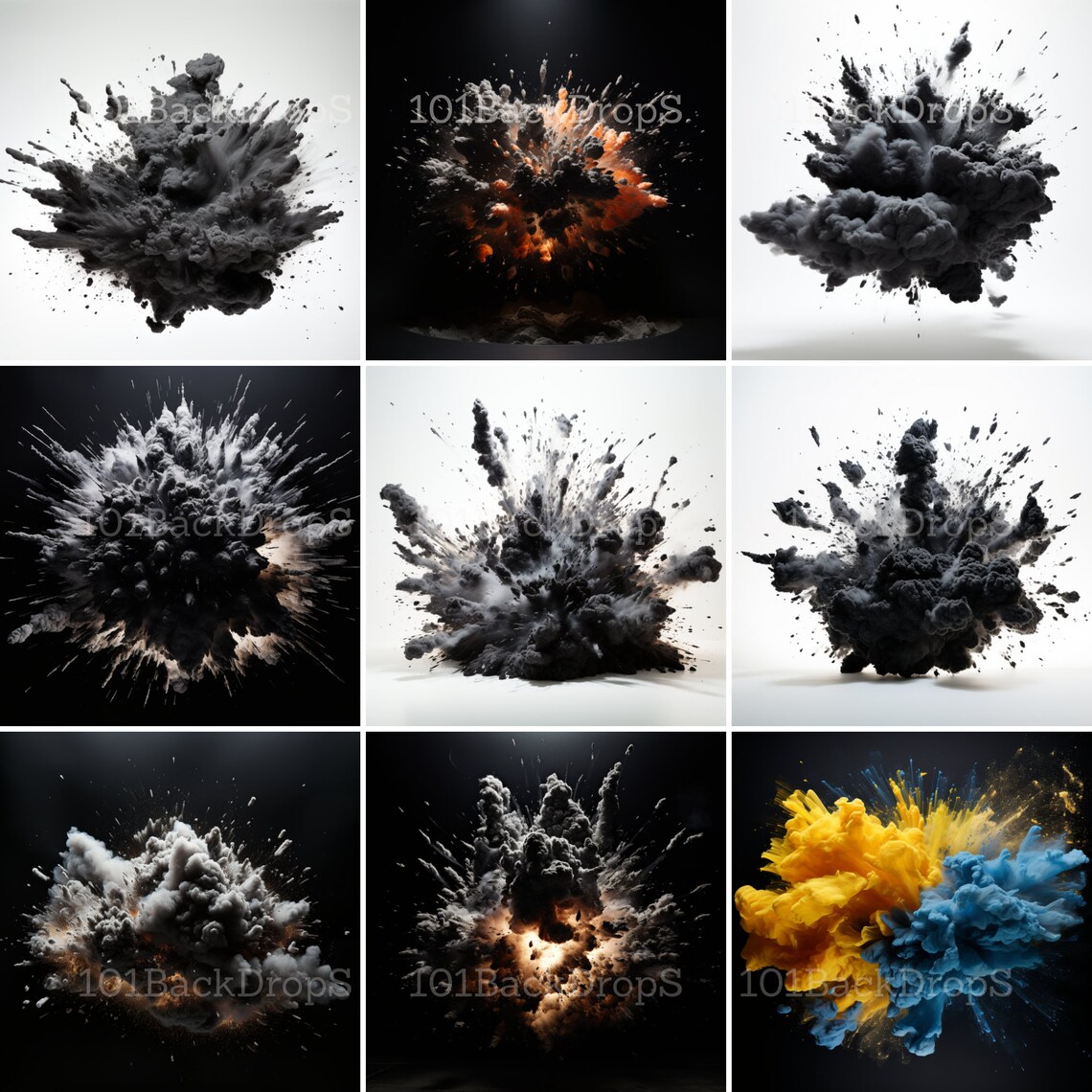 70 Color Explosion Digital Backdrops: School Color Photography ...