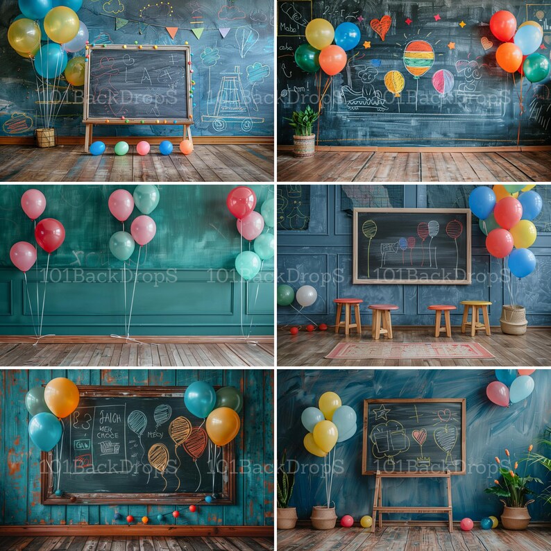 Digital Back to School Backdrops, Chalkboard Background, Classroom ...