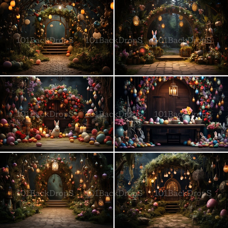 23 Bundle Easter Arch Digital Backdrops, Easter Photo Props, Spring ...