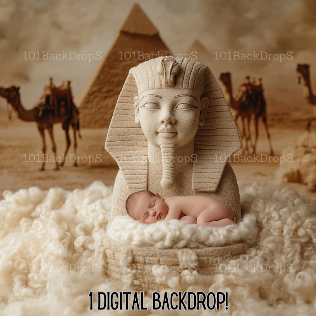 Egyptian Newborn Cradle Backdrop - Pharaoh Baby Photoshoot Background ...