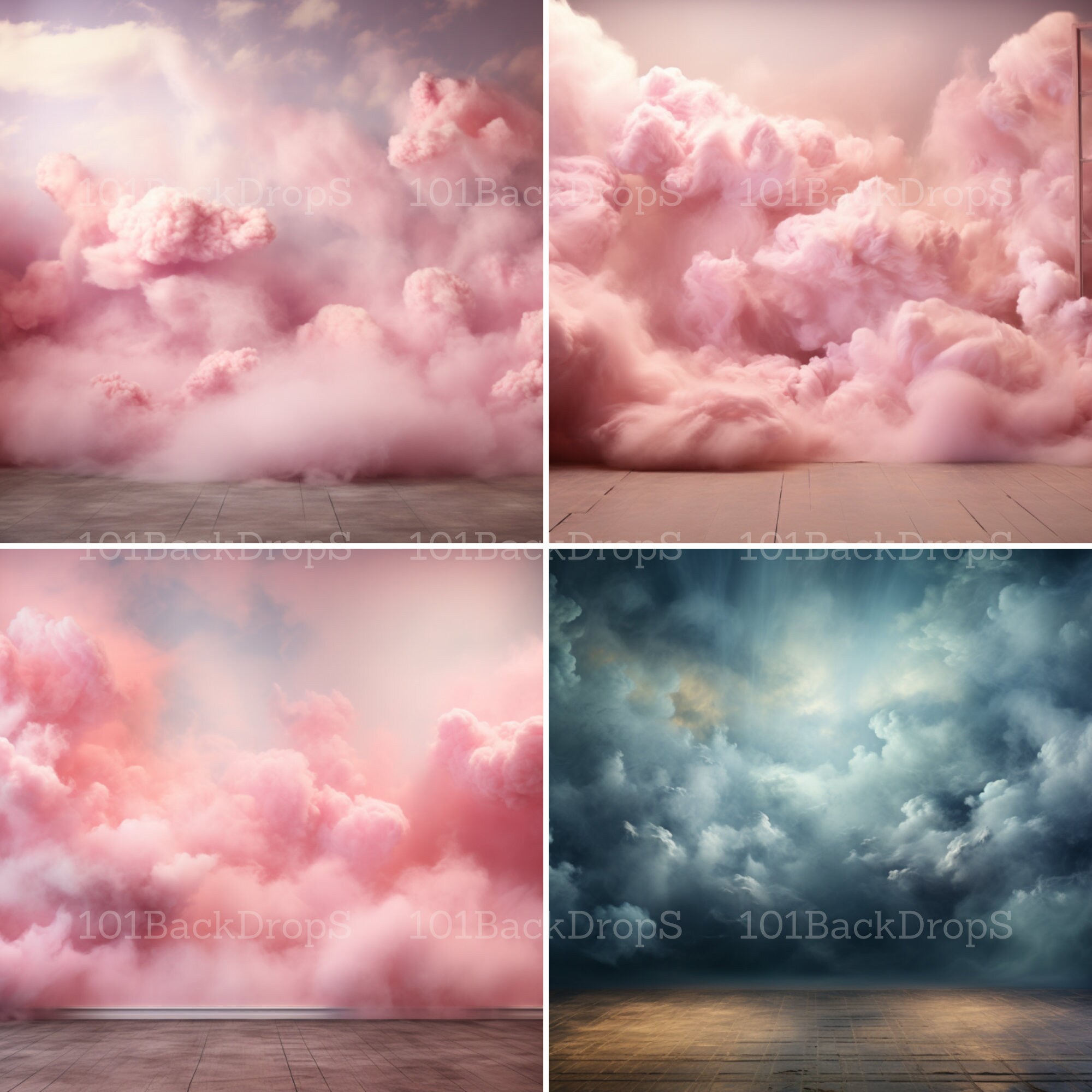 24 Fine Art Cloud Backdrop Overlays, Dreamy Cloud Digital Backdrops ...