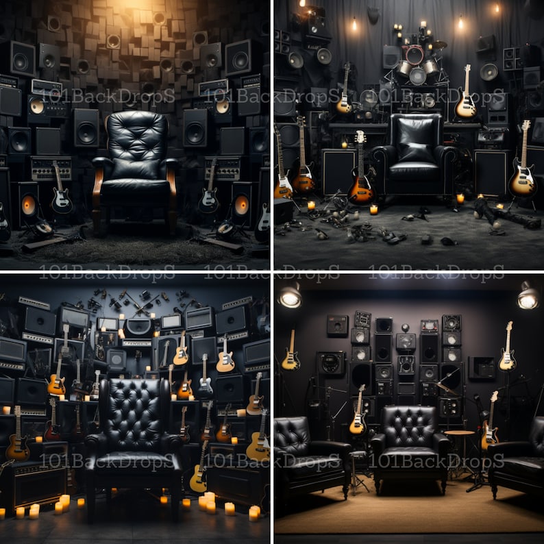 26 Leather Rockstar Digital Backdrops, Digital Backgrounds, Senior ...
