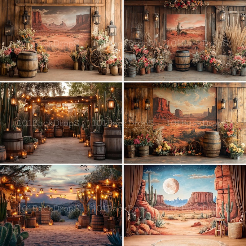 88+ Wild West Digital Backdrops Bundle - Cowboy Era Backgrounds - Saloons, Desert Scenes ...