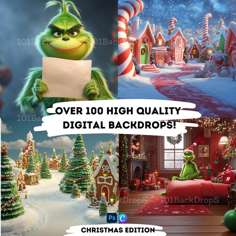 Grinch Backdrop - Etsy