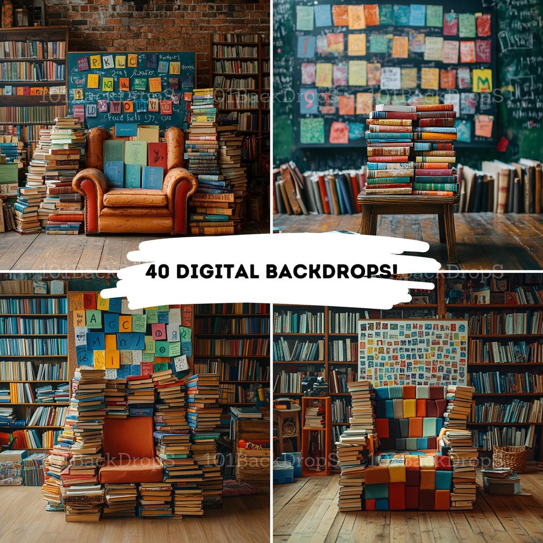 Back to School Digital Backdrops, Chalkboard Background, Classroom ...