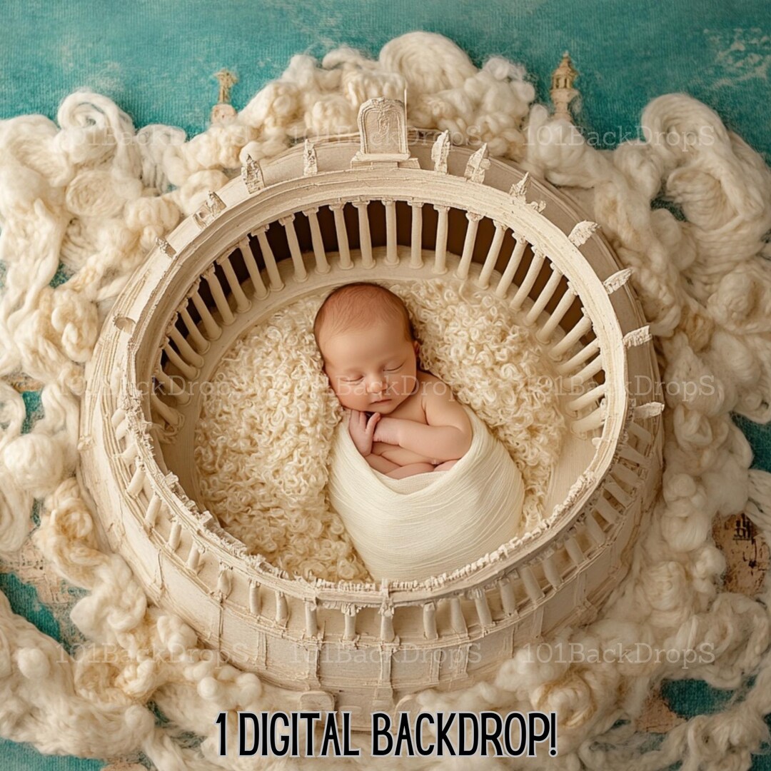 Roman Dreams - Colosseum Cradle Backdrop - Newborn Photography Prop ...