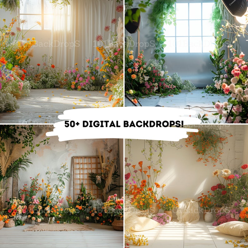 Bundle of 50+ Summer Flowers Backdrop, 4k High Resolution, Maternity ...