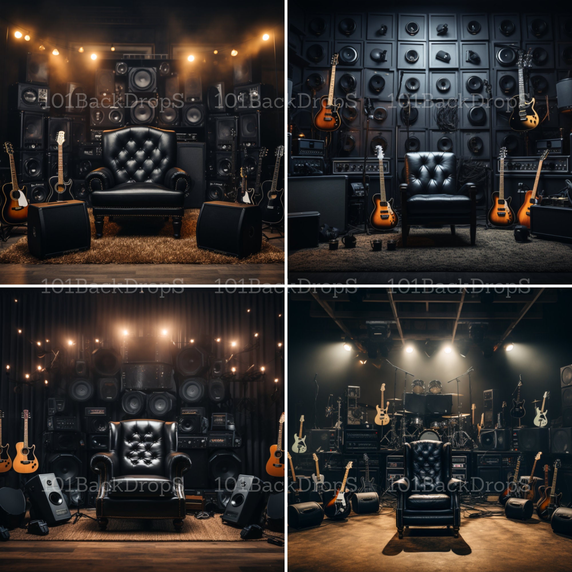 26 Leather Rockstar Digital Backdrops, Digital Backgrounds, Senior ...