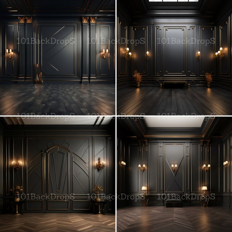 Black Panelled Wall Digital Backdrops, Maternity Digital Background ...