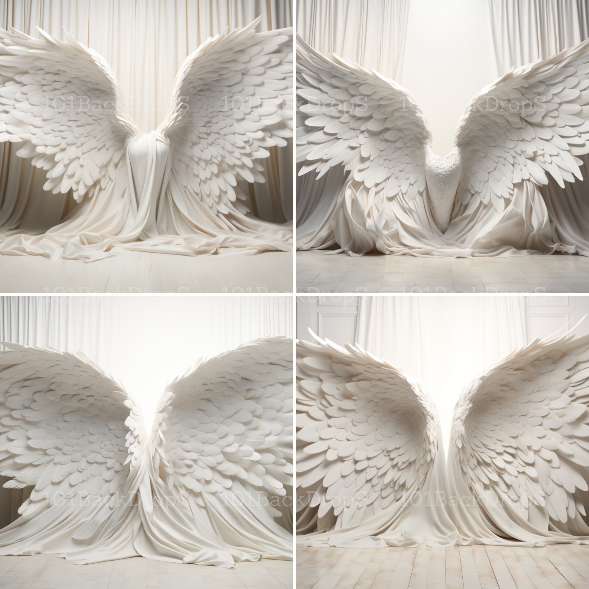 24 X Digital Backdrops, Angel Wings Digital Backgrounds, Maternity ...
