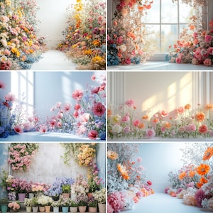 Bundle of 50 Springtime Whimsy Digital Backdrops, Easter Photo Props ...