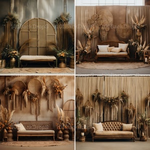 Bundle of 24 Explore Boho Chic Backdrops - Earthy Tones, Macrame, and ...