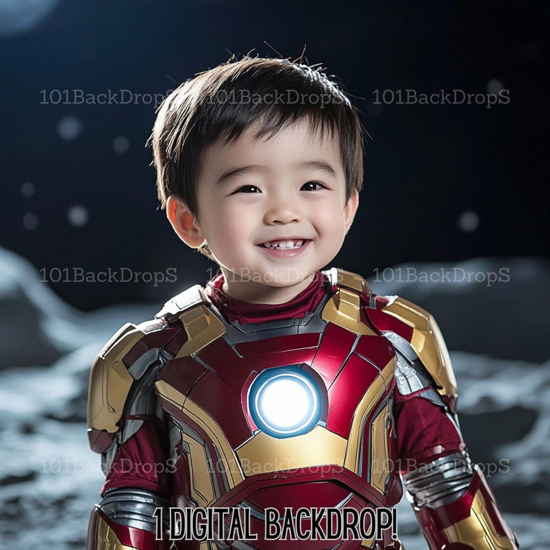 Iron Hero Baby Photography Backdrop - 8K Digital Newborn Background ...