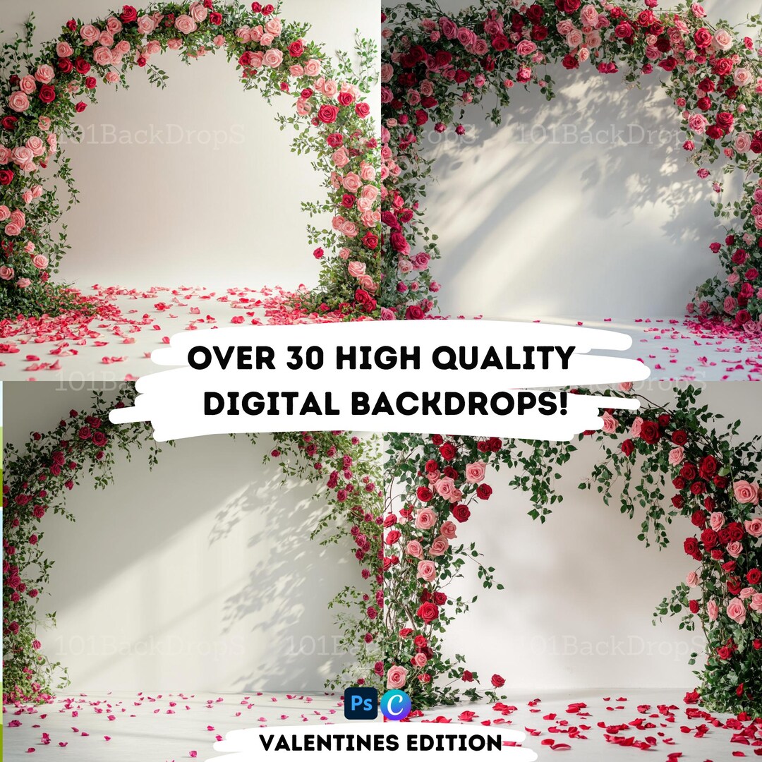 30+ Valentine’s Day Backdrops - Digital Download, 8K Quality ...