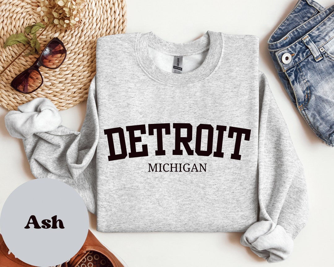Detroit Michigan Sweater, Michigan Sweatshirt, Michigan Crewneck ...