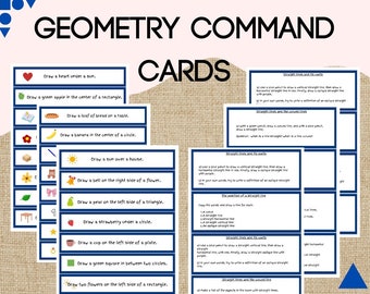 Geometry Stick Command Cards Level 1 Build Triangles Montessori - Etsy