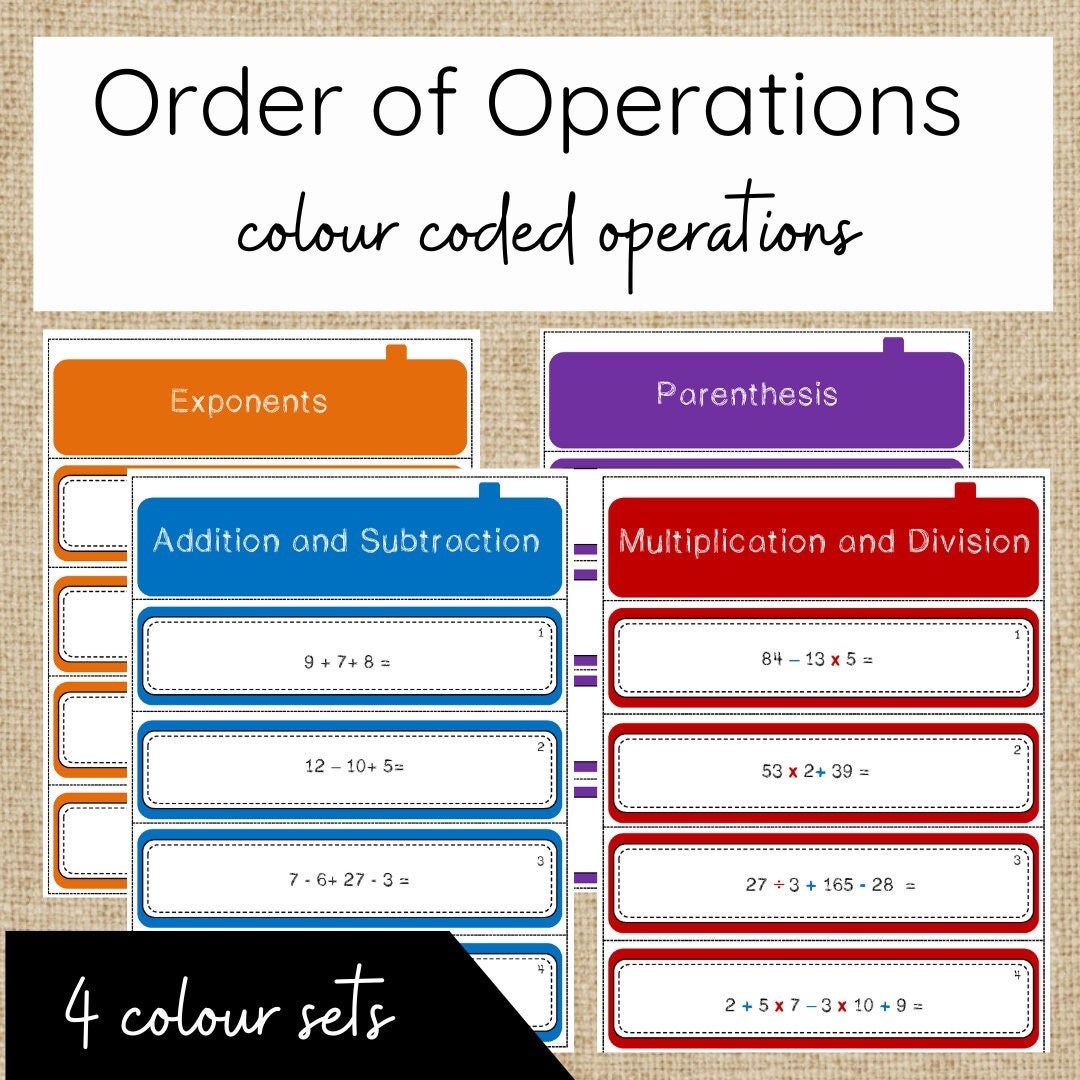 Order of Operations Task Cards/ Control Cards/ Lesson - Etsy