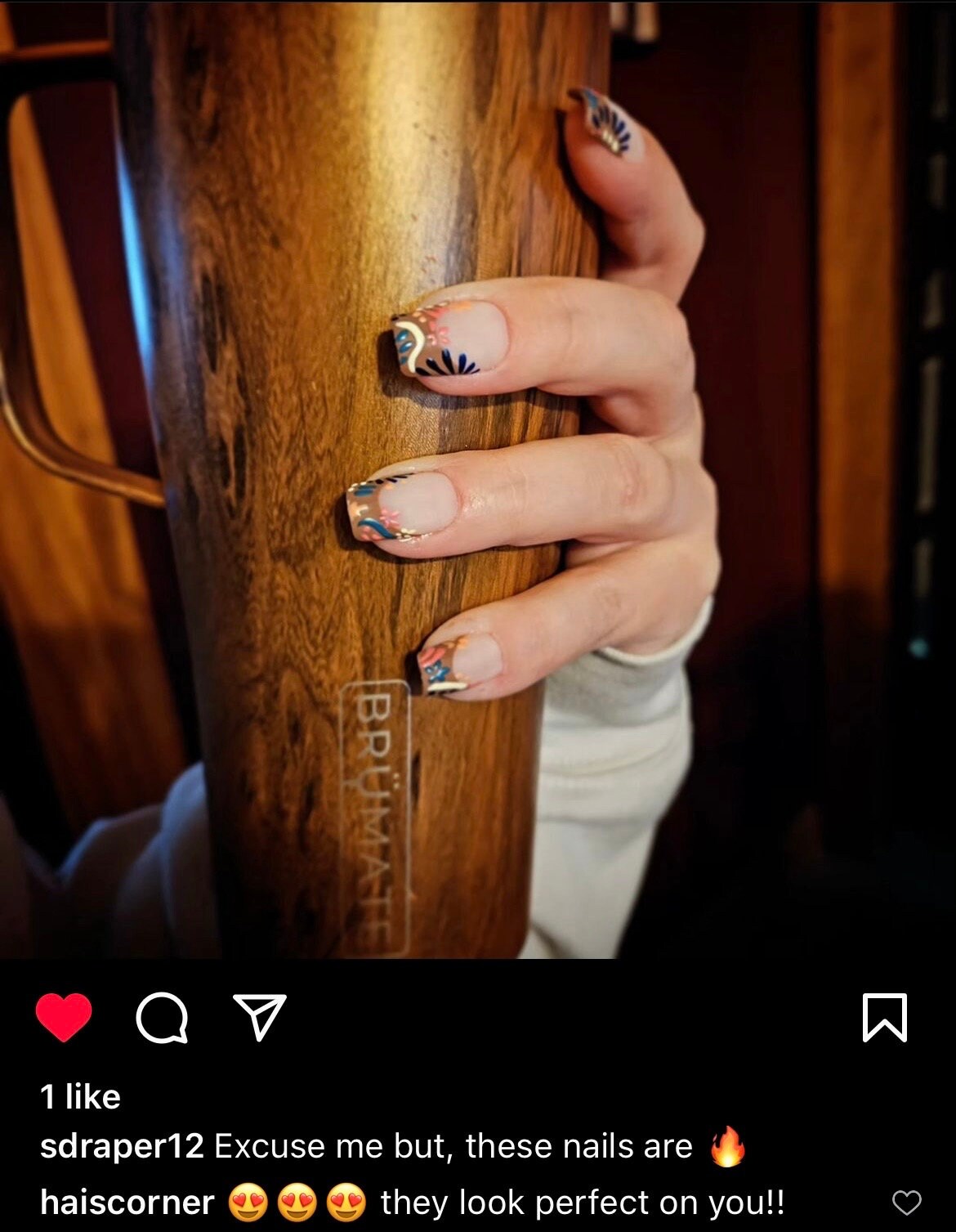 Uñas De Barro Nails Mexican Floral Press on Nails Neutral Floral Nails ...