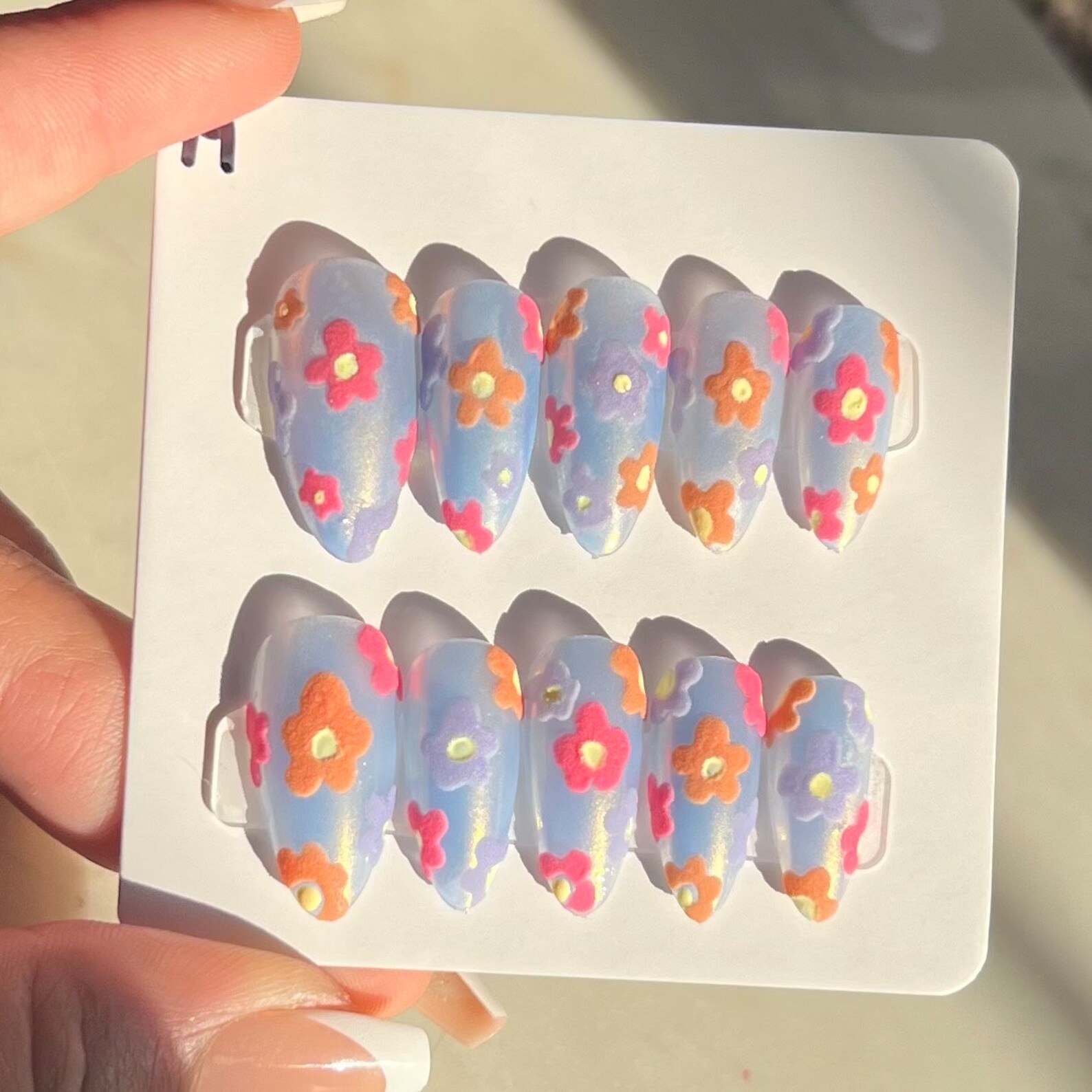 Limited Too Inspired Nails Groovy Floral Nails Floral Chrome Press on ...