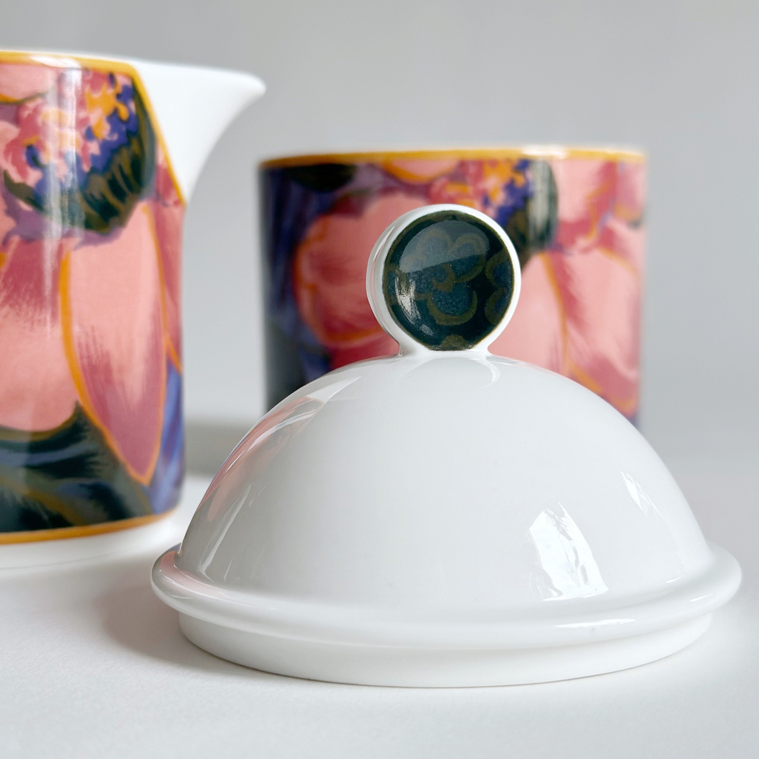 Victoria Beale Floral Porcelain Cream & Sugar, rosemary Design 1990's ...