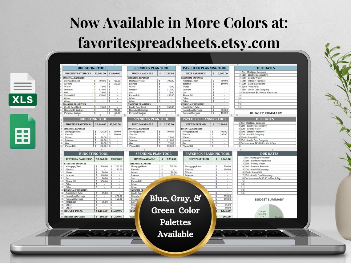 SIMPLE Budget Planner, Spending Plan, and Paycheck Planning Spreadsheet ...
