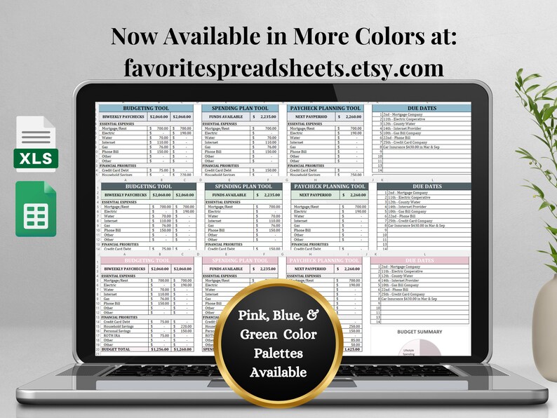 SIMPLE Budget Planner, Spending Plan, and Paycheck Planning Spreadsheet ...