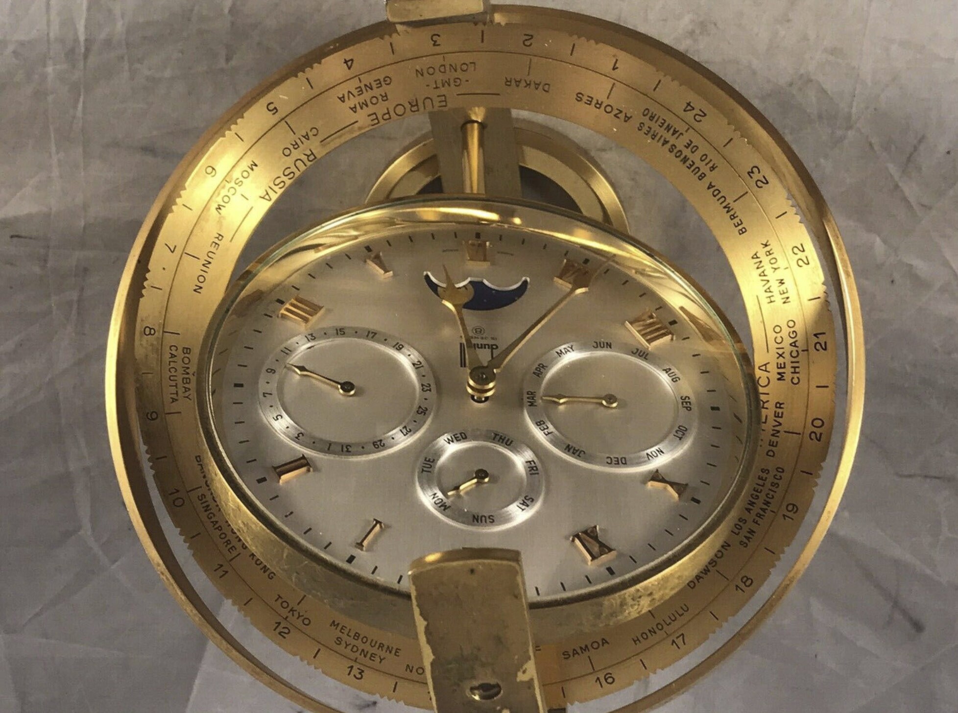 Vintage DUNHILL GYROSCOPE Presentation Clock CHRONOGRAPH Swiss - Etsy
