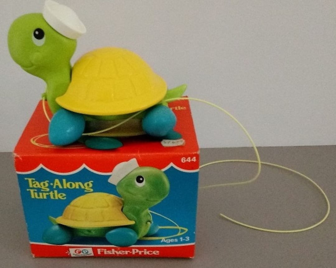 Vintage 1977 Fisher-price 644 Tag-along Turtle in Original - Etsy