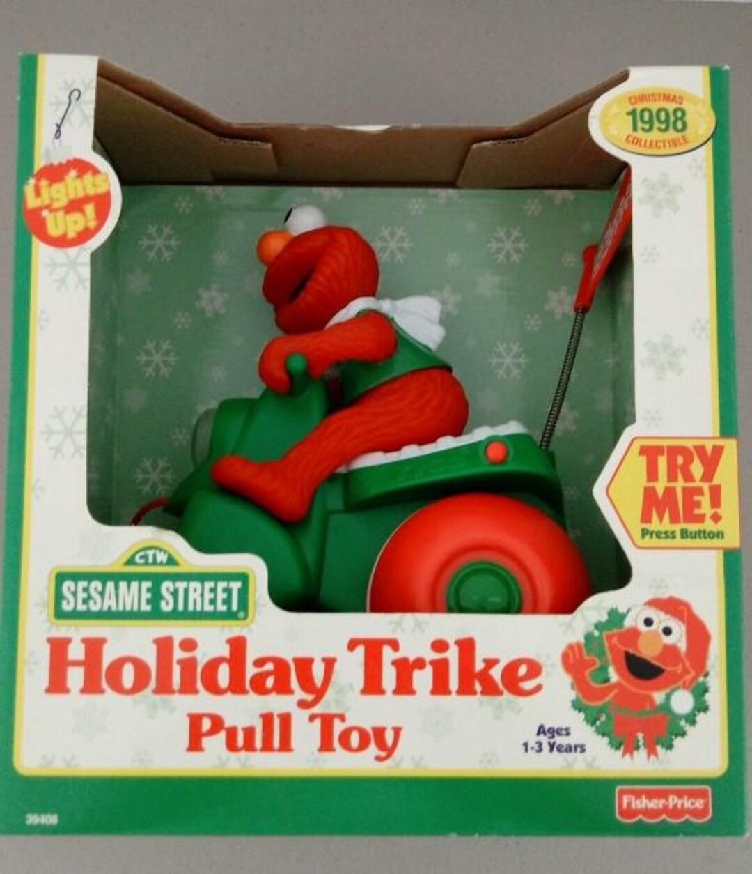 Vintage 1998 Fisher Price 39408 Sesame Street Elmo Holiday Trike Pull ...