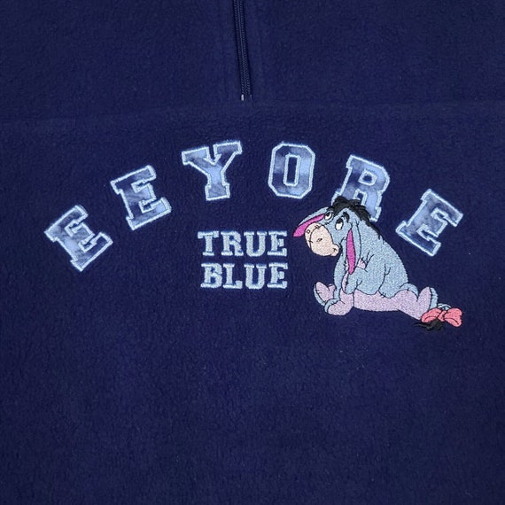 Vintage Eeyore Winnie The Pooh Disney Blue Fleece 1/4… - Gem