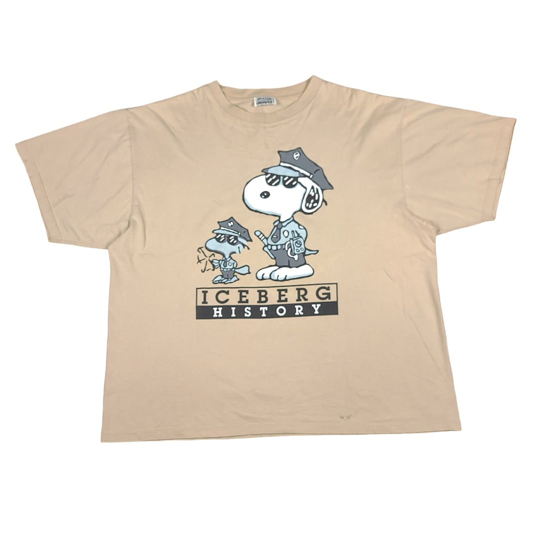 Vintage Snoopy & Woodstock Iceberg Jeans History Beige Shirt Size 3XL ...