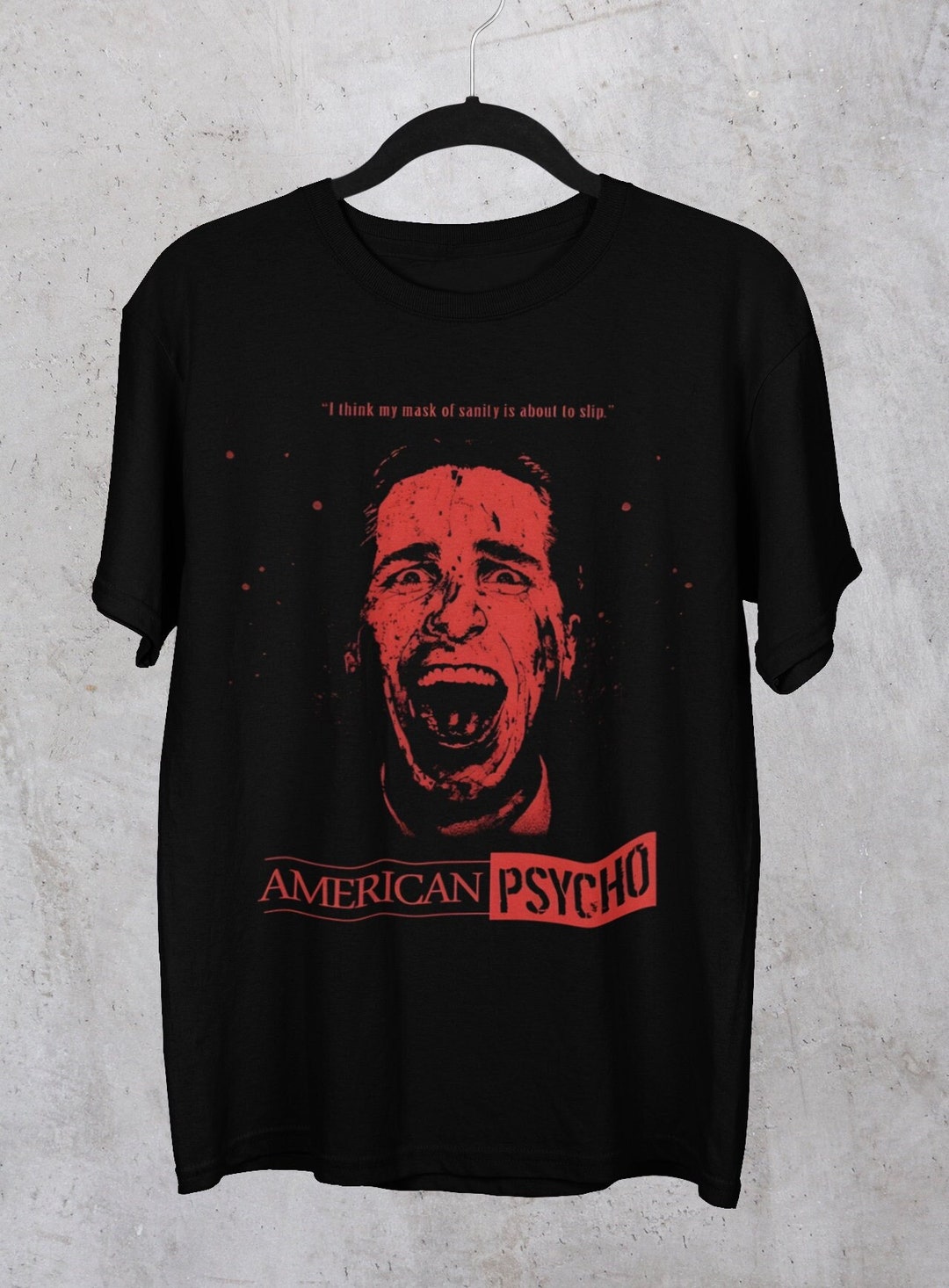 American Psycho Movie Crewneck T-shirt, Movie Tee Shirt, Christian Bale ...