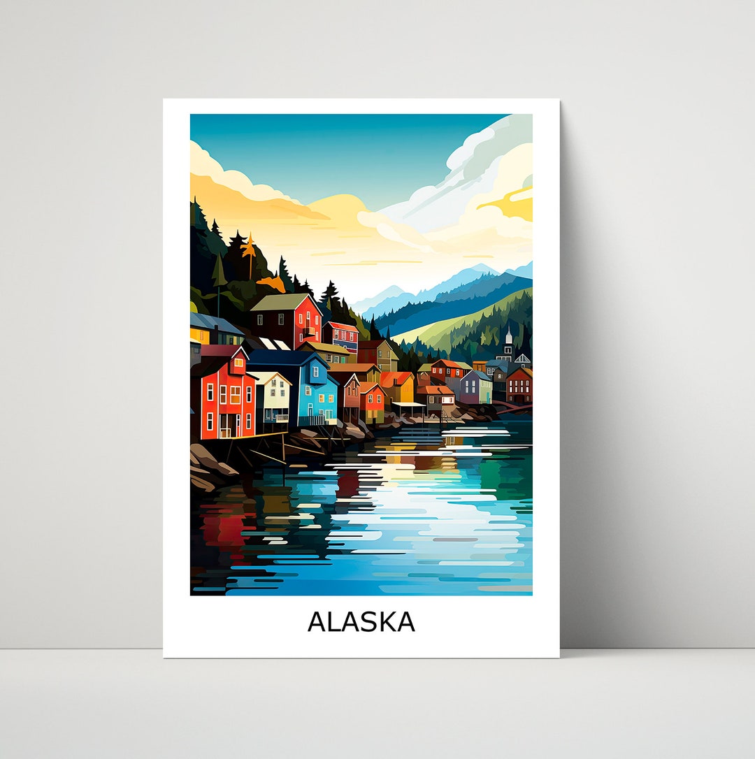 Alaska Travel Poster, Unframed and Framed Options - Etsy