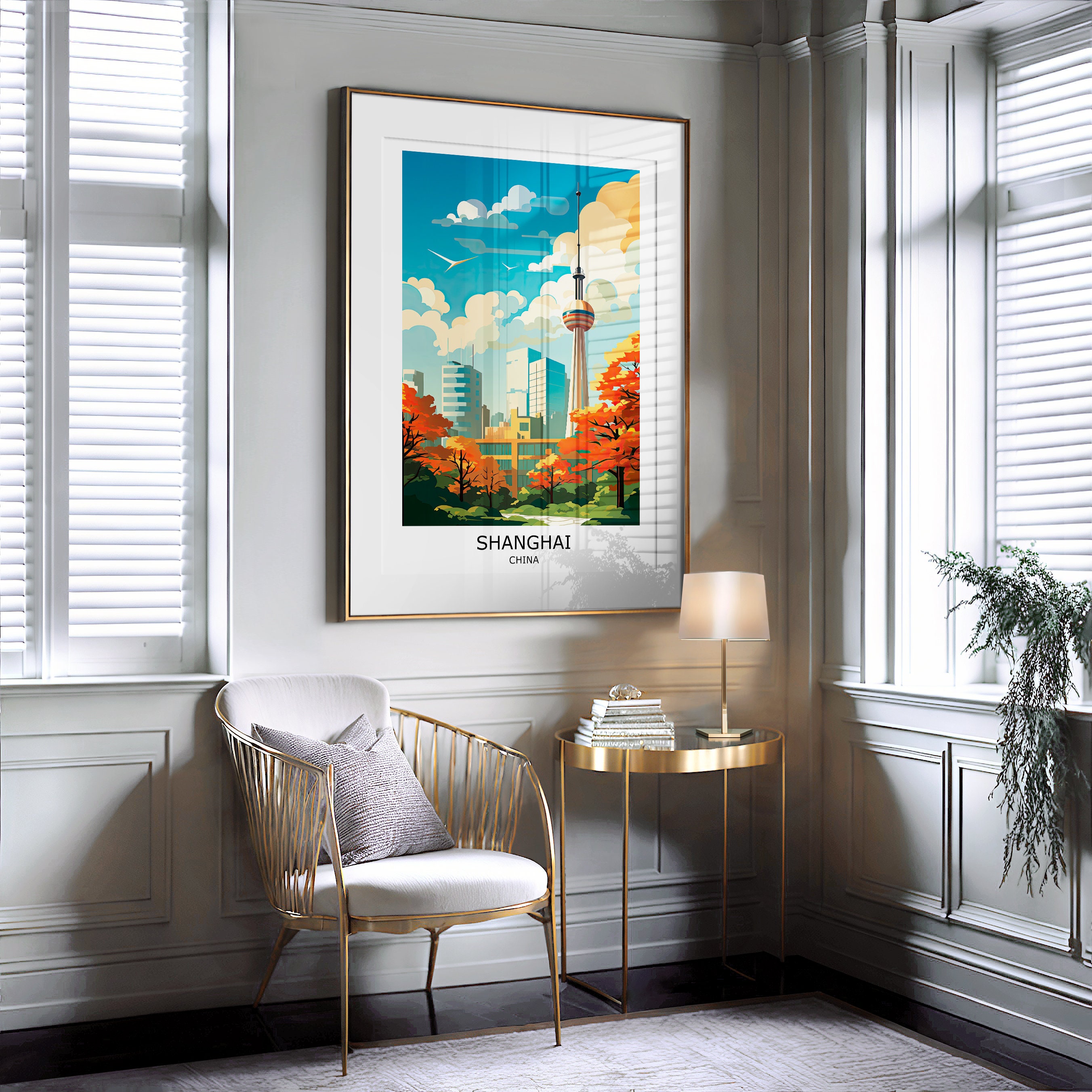 Shanghai, China Travel Poster, Unframed and Framed Options - Etsy