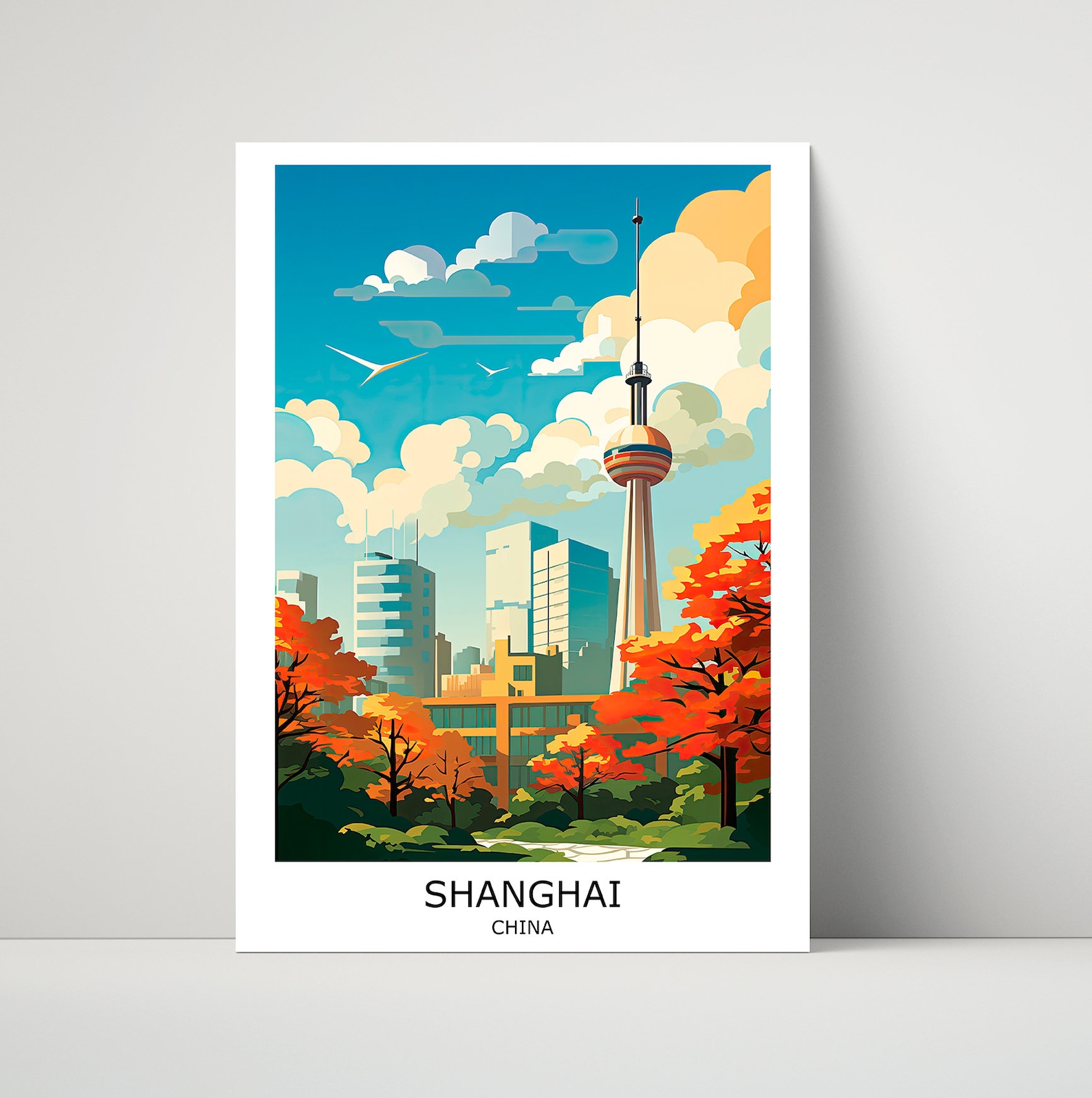 Shanghai, China Travel Poster, Unframed and Framed Options - Etsy