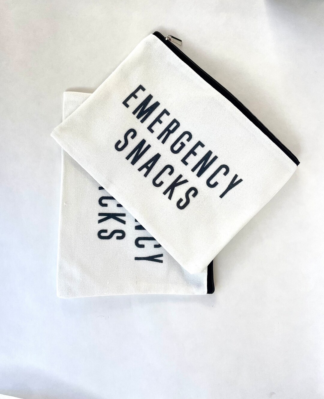 Emergency Snacks Canvas Cosmetic Travel Zipper Pouch Mom on the Go ...