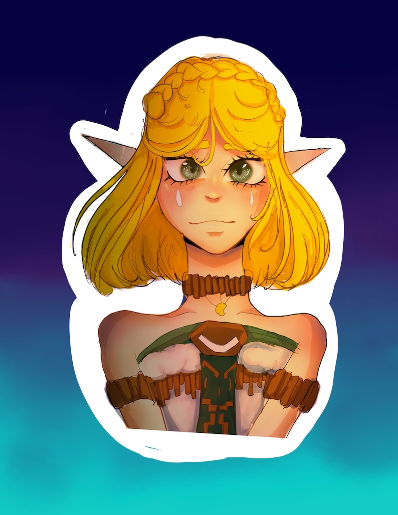 PREORDER TOTK Zelda Portrait Sticker - Etsy