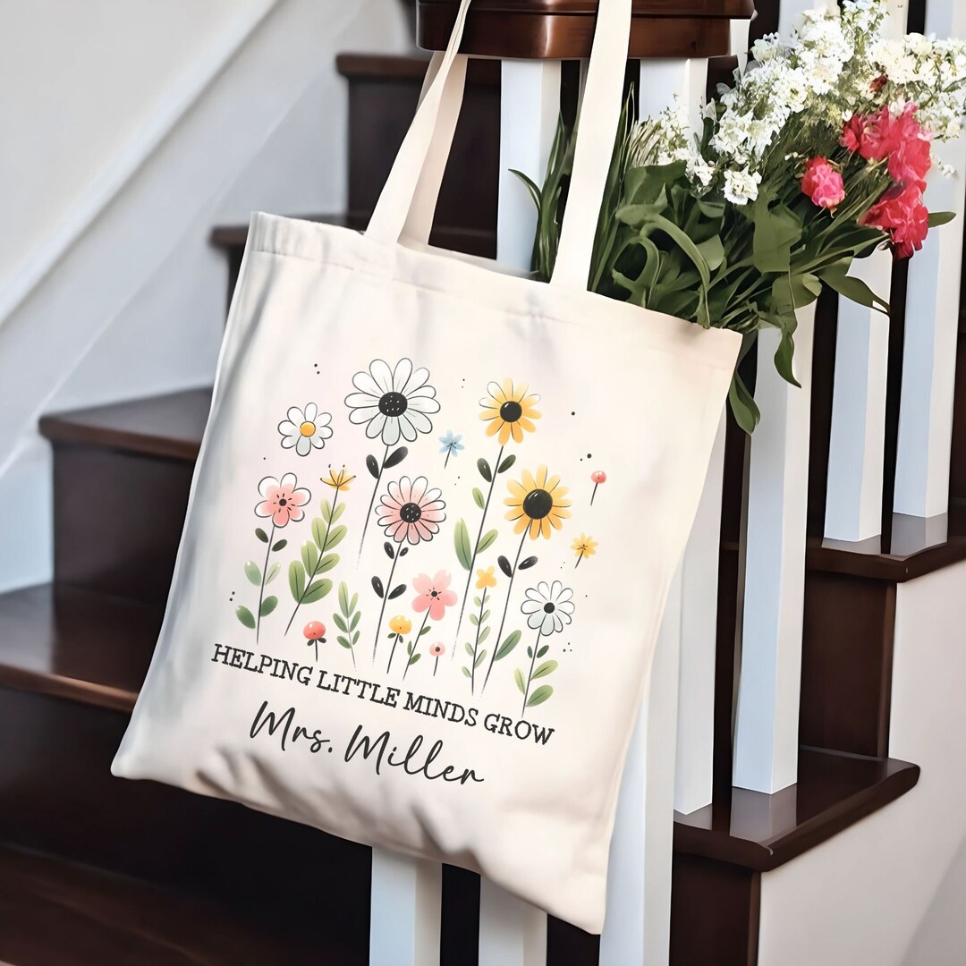 Custom Teacher Tote Bag Personalized Teacher Tote Thank You Teacher ...