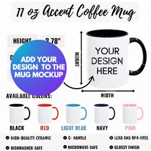 11oz Accent Coffee Mug Size Chart Canva Template, Two Tone Mug Sizing ...