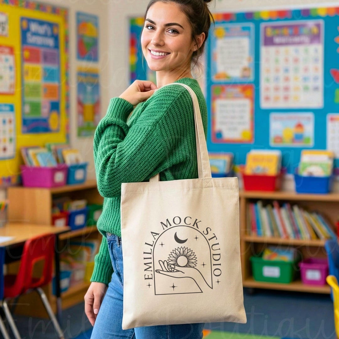 Teacher Tote Bag Mockup | School Teachers Totebag Mockups | Educator ...