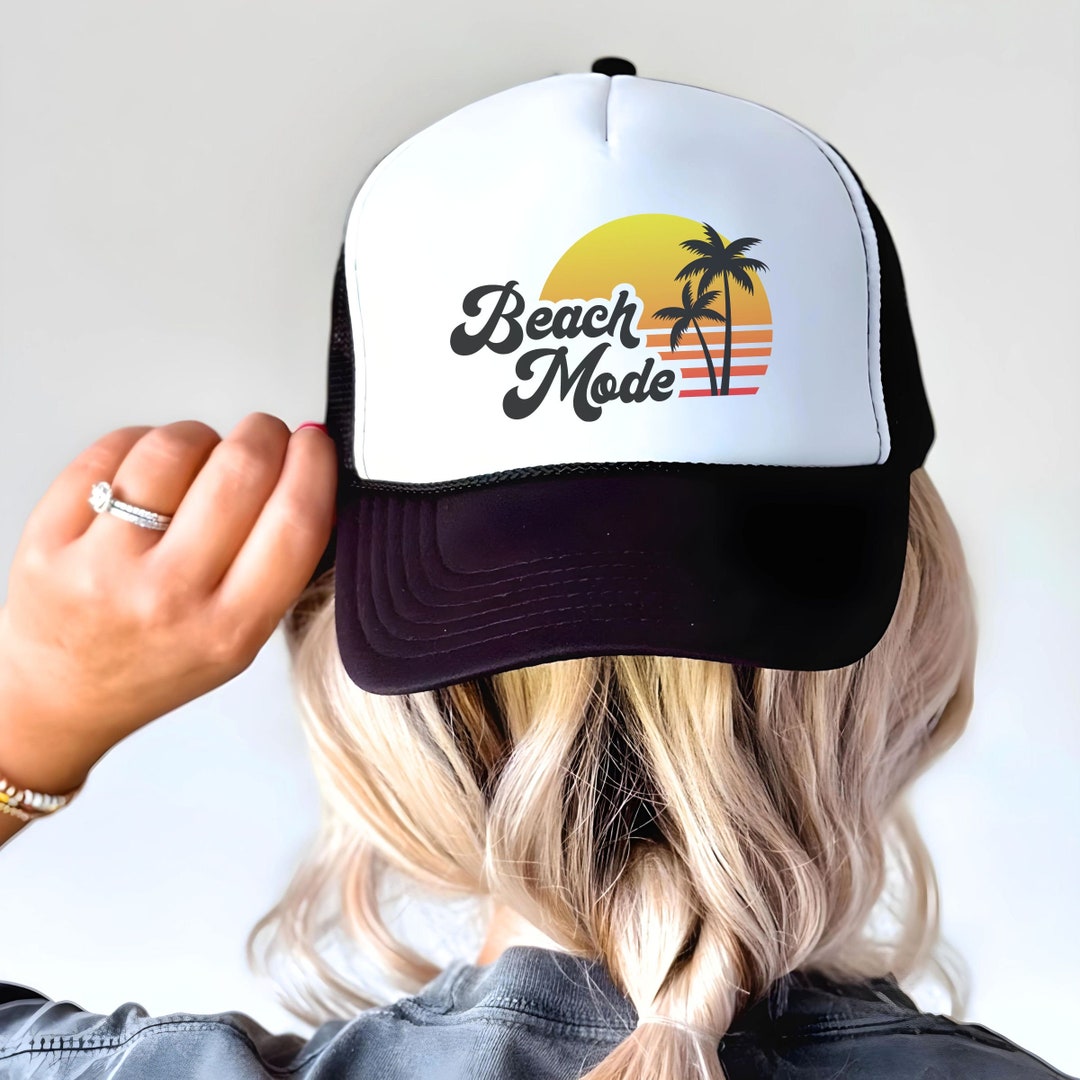 Trendy Summer Beach Trucker Hat, Otto Foam Trucker Beach Hat, Beach ...