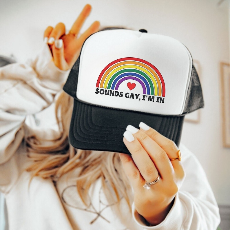 Gay Trucker Hat, Rainbow Trucker Hat, Gay Pride Hat, Lesbian Hat, LGBTQ ...