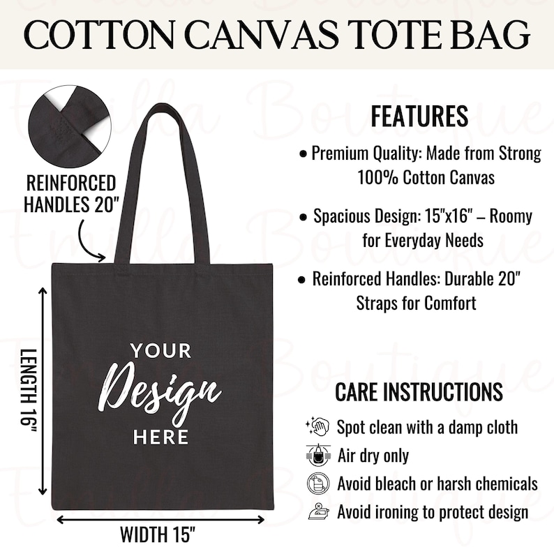 Tote Bag Size Chart: POD Seller Guide, Color Comparison (digital ...