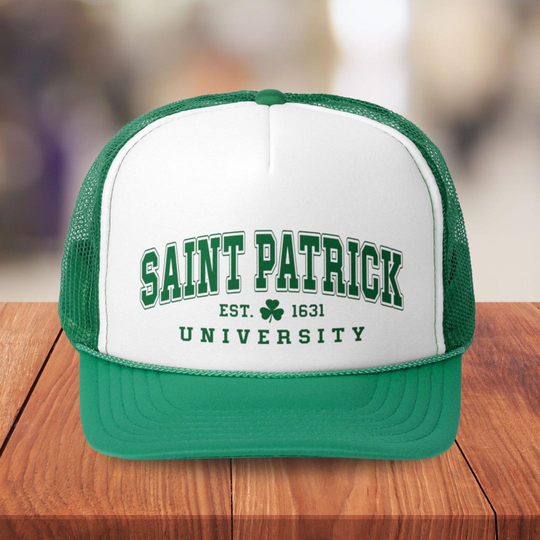 St. Patricks Day Trucker Hat, Saint Patrick University Trucker Cap, St ...