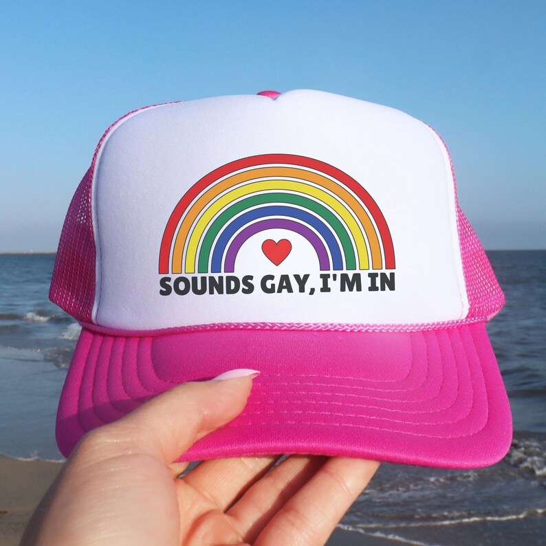 Gay Trucker Hat, Rainbow Trucker Hat, Gay Pride Hat, Lesbian Hat, LGBTQ ...
